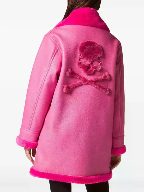 Philipp Plein Faux Fur Trimmed Pilot Coat
