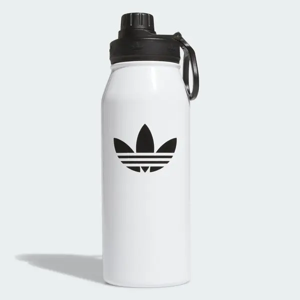 Adidas Ori L Steel 1l Metal Bottle - White / Black