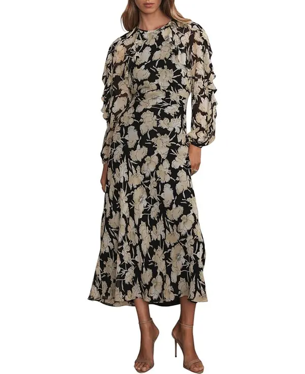 Mint Velvet Floral Print Maxi Dress In Black - 50% Off | Editorialist