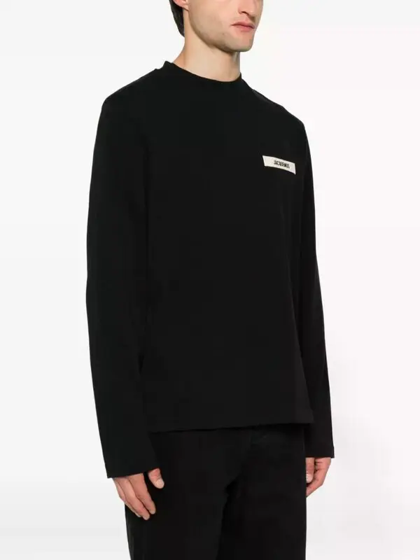 Jacquemus Gros Grain Long Sleeve T-shirt - Black