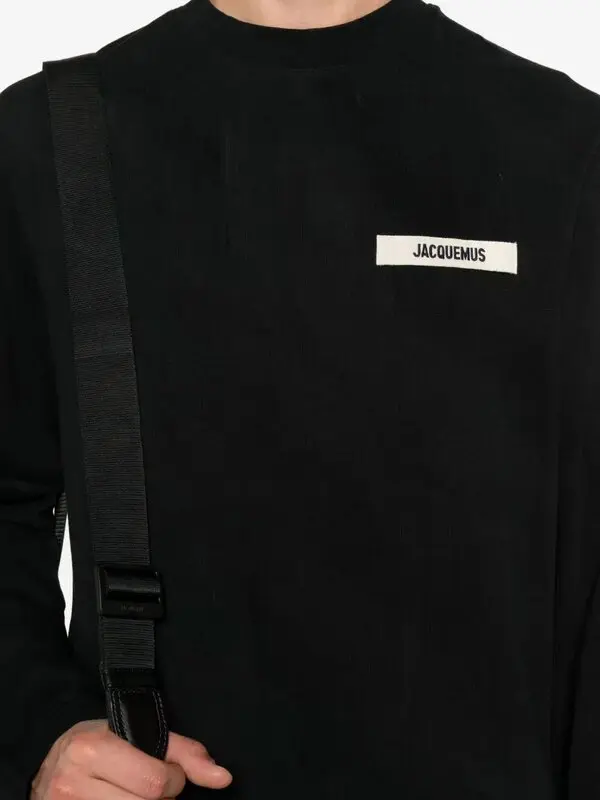 Jacquemus Gros Grain Long Sleeve T-shirt - Black