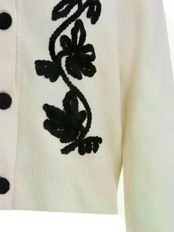 JIL SANDER Floral-embroidered Cardigan