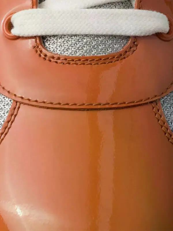 Prada America's Cup Sneakers In Patent Leather And Technical Fabric - Orange