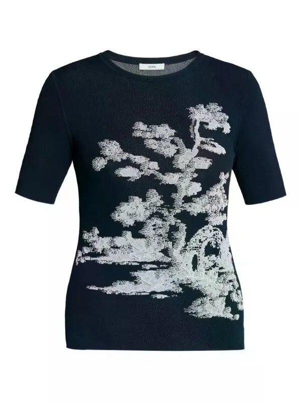 Erdem Jacquard Short-sleeve Top
