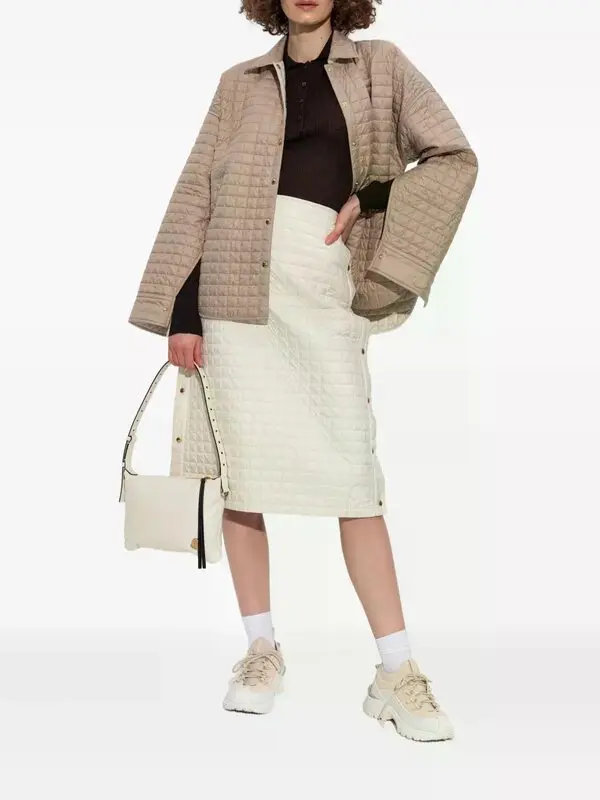 Moncler Quilted Button-fastening Midi Skirt - Neutrals