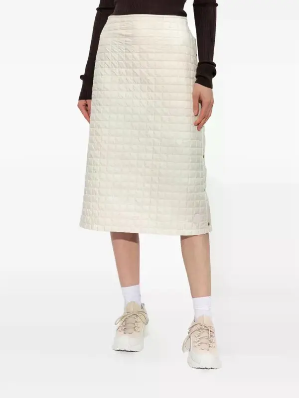 Moncler Quilted Button-fastening Midi Skirt - Neutrals