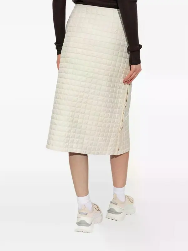 Moncler Quilted Button-fastening Midi Skirt - Neutrals