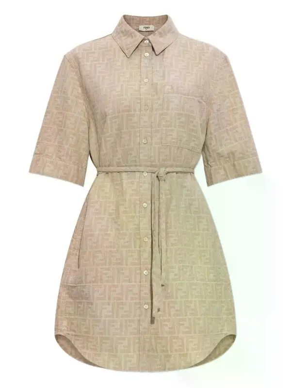 Fendi Monogram-logo Shirt Dress