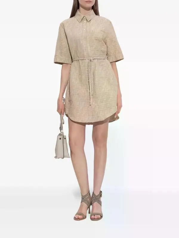 Fendi Monogram-logo Shirt Dress