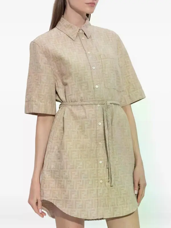 Fendi Monogram-logo Shirt Dress