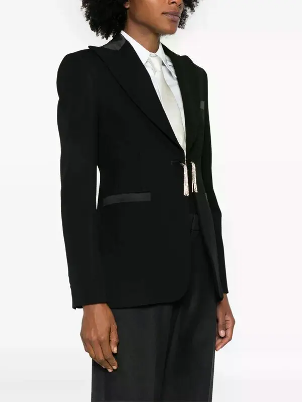 Max Mara Tassel-detail Grain De Poudre Blazer