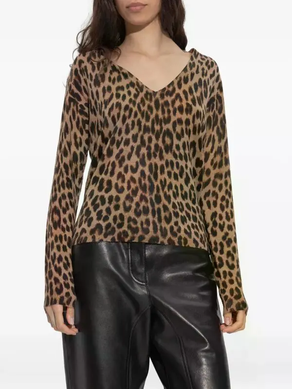 Zadig&Voltaire Rivy Animal-print Cashmere Sweater - Brown