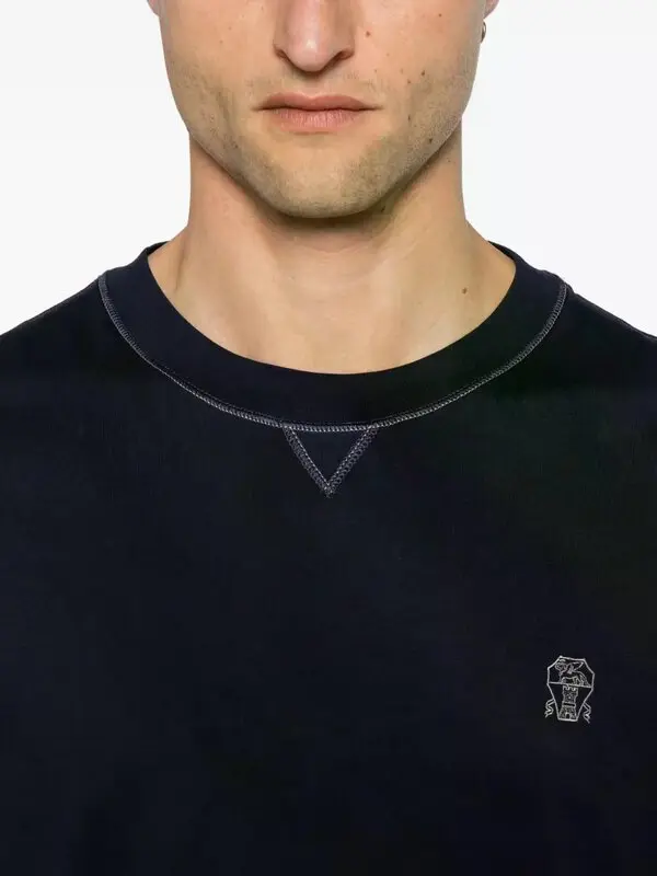 Brunello Cucinelli Embroidered Crew-neck T-shirt