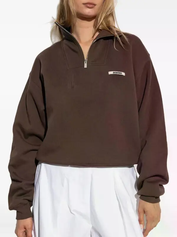 Jacquemus Logo-patch Half-zip Sweatshirt