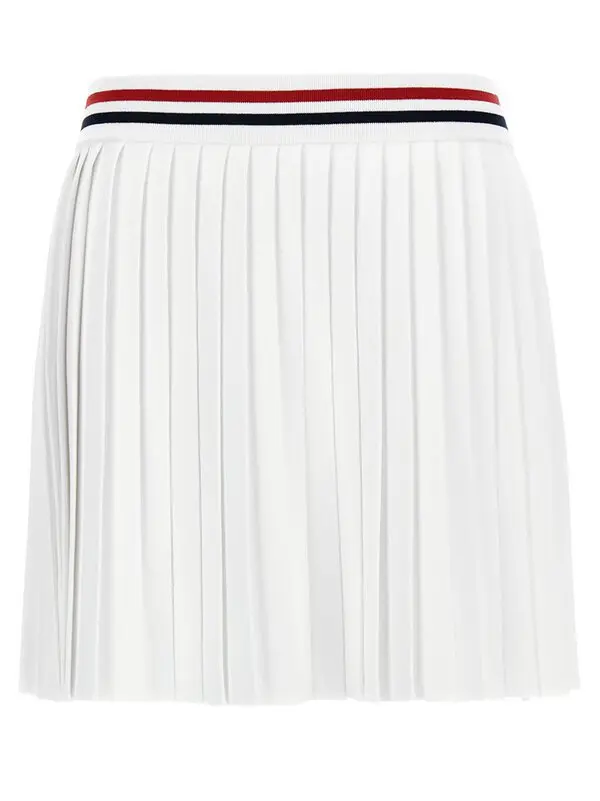 Thom Browne Rwb Pleated Mini Skirt - White