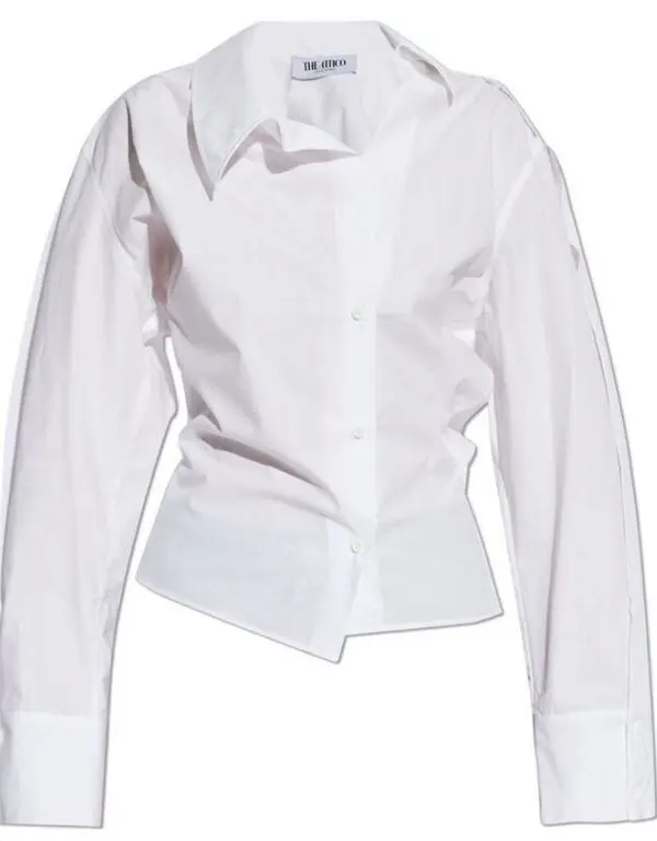 Attico Buttoned Cotton Top - White