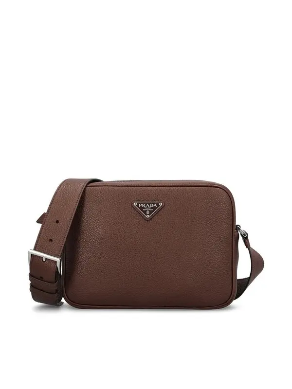 Prada Saffiano Leather Shoulder Bag - Brown