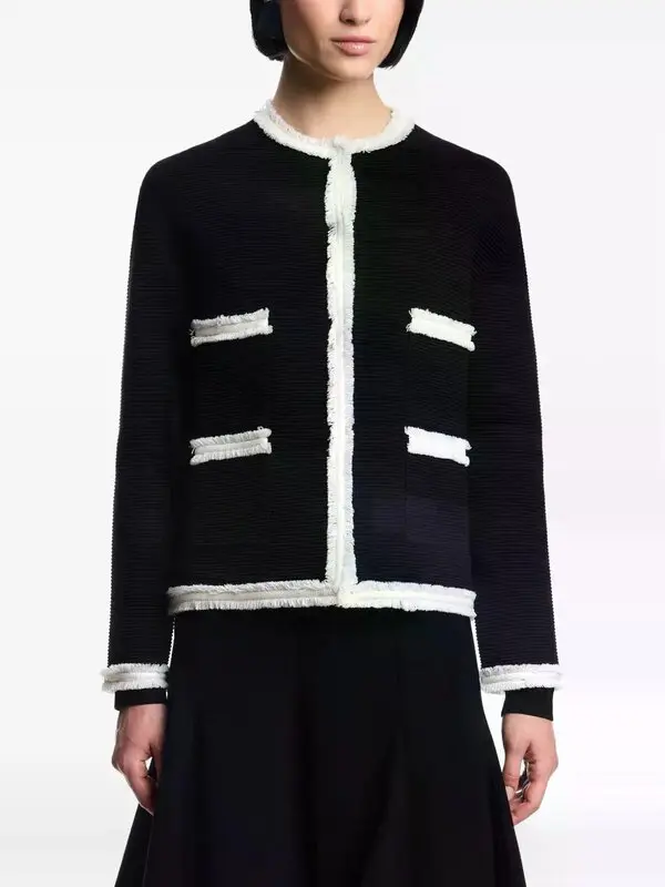 Emporio Armani Ottoman Fringed-detail Jacket