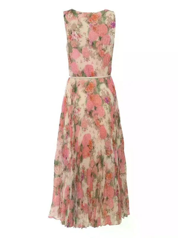 Max Mara Emery Floral Print Dress - Neutrals