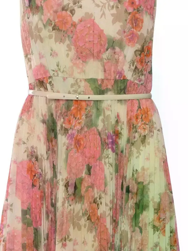 Max Mara Emery Floral Print Dress - Neutrals