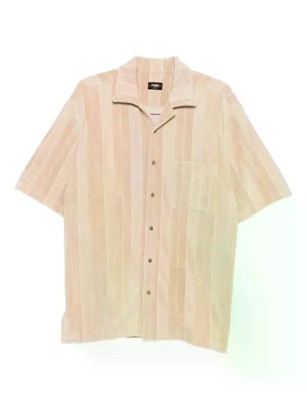 Fendi Striped Cotton Shirt - Neutrals