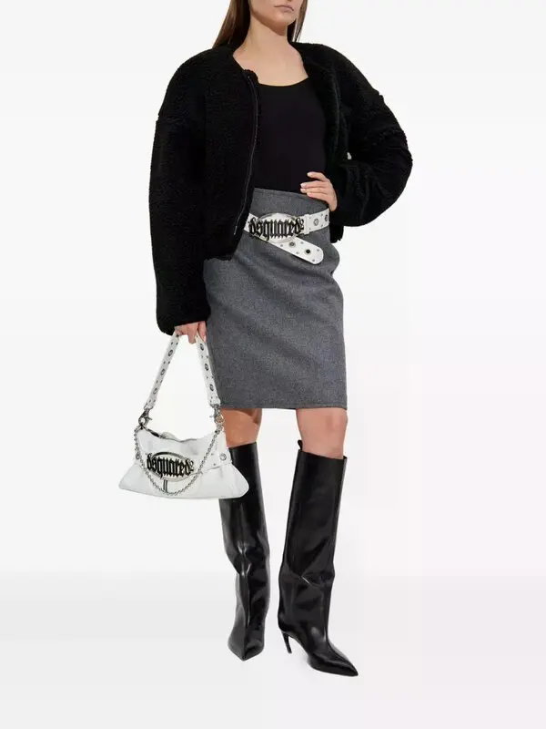 Dsquared2 Pencil Wool Skirt - Grey