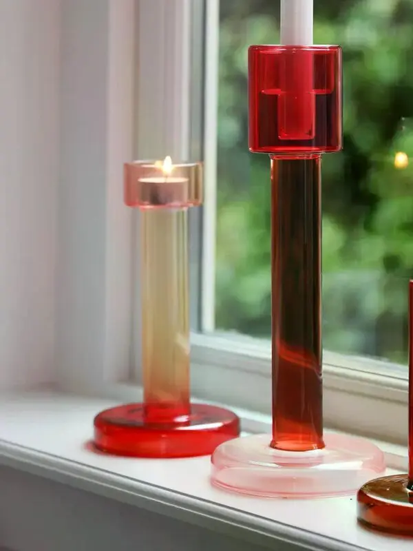 &K AMSTERDAM Bole Glass Cylindrical Candle Holder