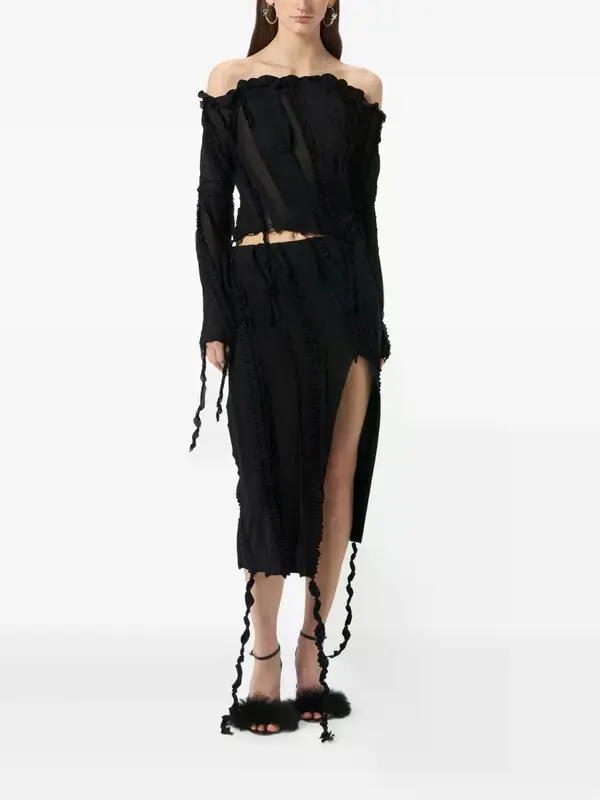 Blumarine Off-shoulder Ruffled Top