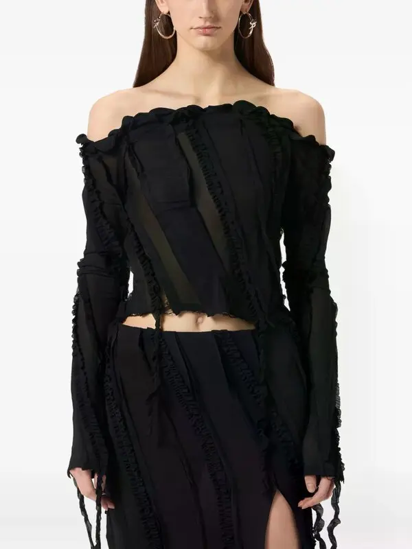 Blumarine Off-shoulder Ruffled Top