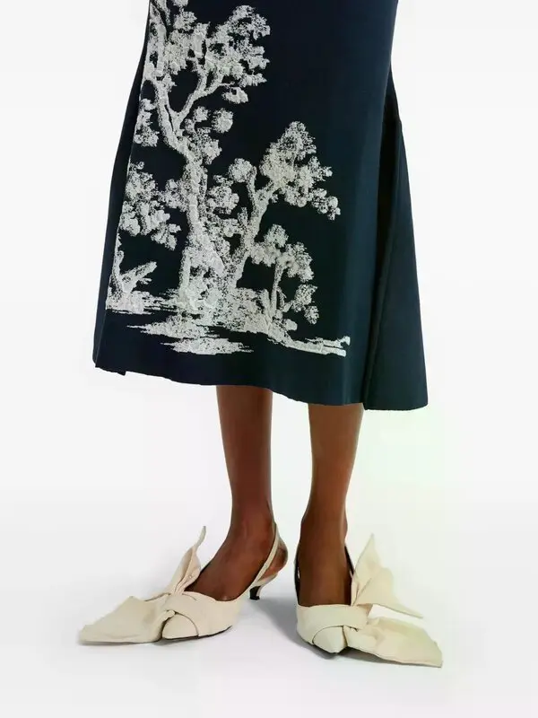 Erdem Tree-print Midi Skirt