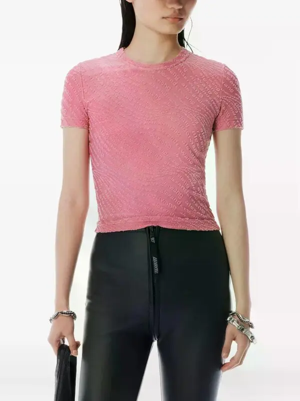 Alexander Wang Logo-embossed T-shirt - Pink