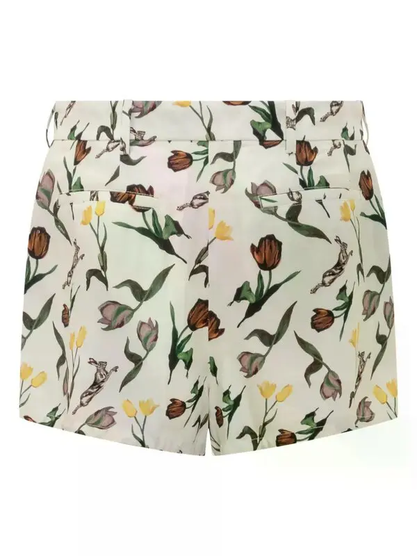 Marni Tulip Hares-print Shorts