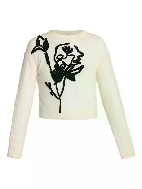 Erdem Floral-motif Crew-neck Sweater - White