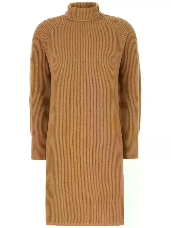 Max Mara Fisherman's Rib-knit Midi Dress - Brown