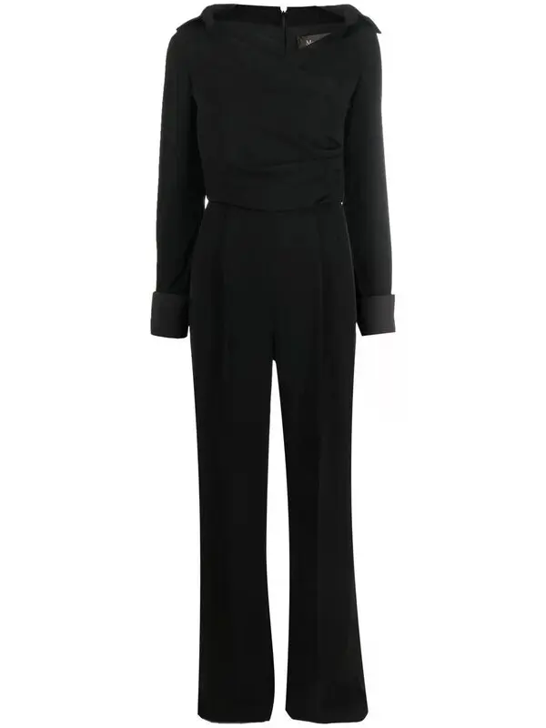 Max Mara Tailored Draped-detail Jumpsuit - Black