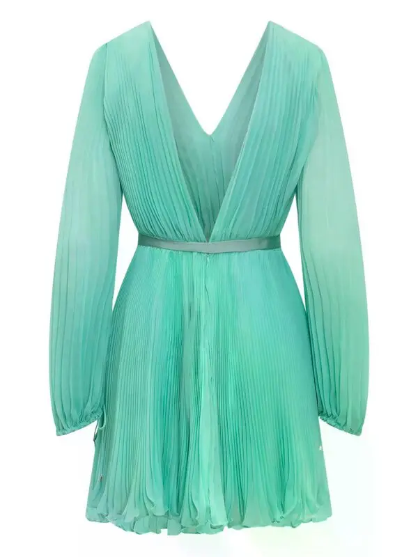 Max Mara Pliss Mini Dress - Green