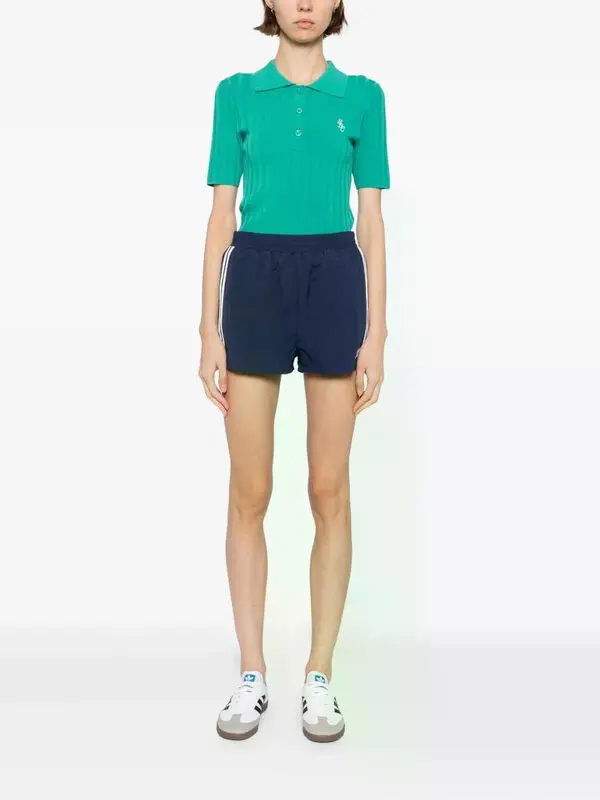 SPORTY & RICH Src Ribbed Polo Top
