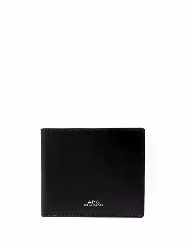 A.p.c. Logo-print Leather Wallet - Black