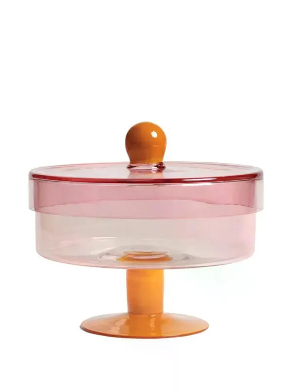 &K AMSTERDAM Duo Pedestal Jar - Orange