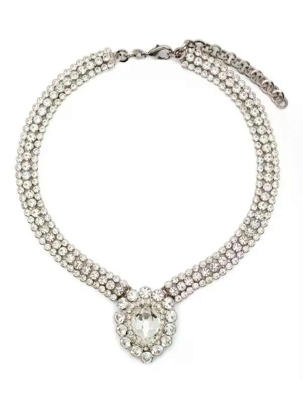 Alessandra Rich Crystal-embellished Necklace - Silver