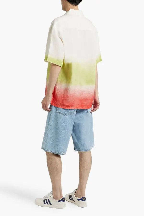 THE ELDER STATESMAN Sulfer Gradient Dégradé Linen Shirt