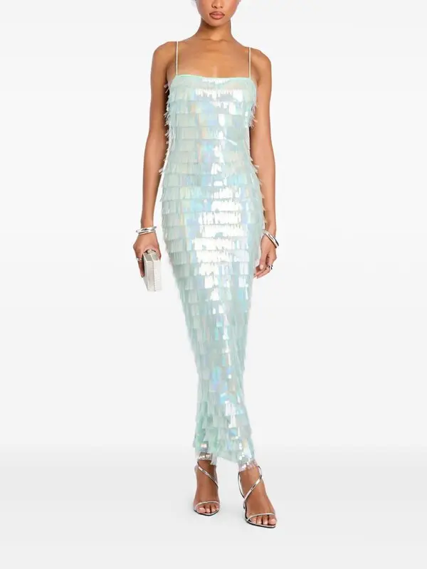 Retrofete Alana Sequined Backless Dress - Green