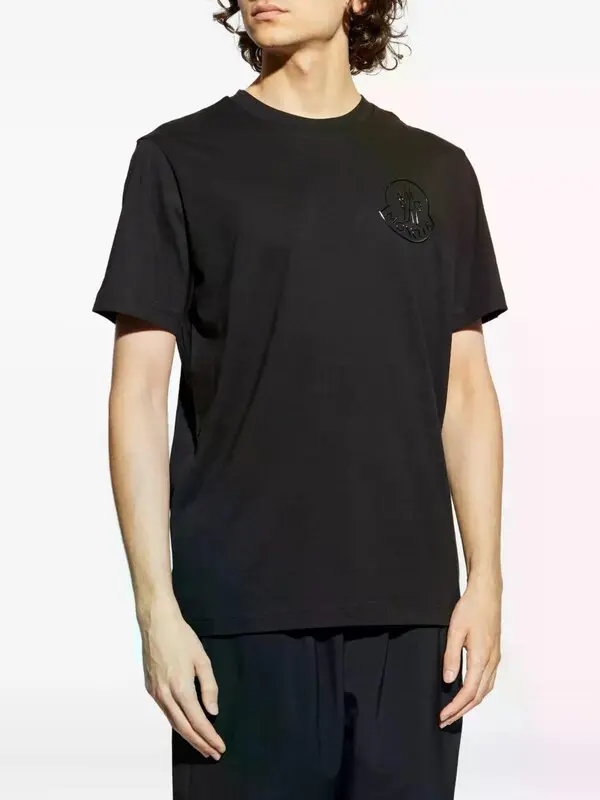 Moncler Logo-embossed Cotton T-shirt - Black