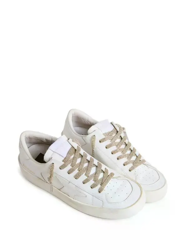 GOLDEN GOOSE Lurex Laces With Engraved Logo Detail - Gold