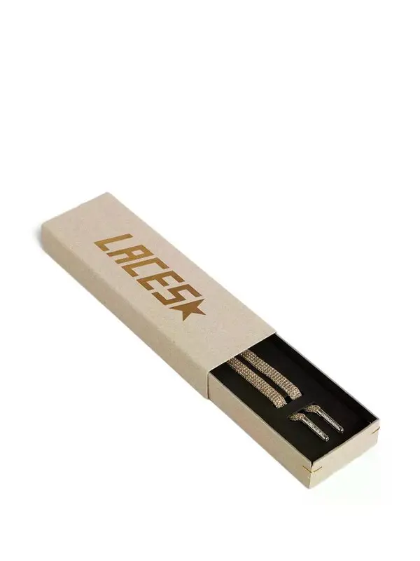 GOLDEN GOOSE Lurex Laces With Engraved Logo Detail - Gold