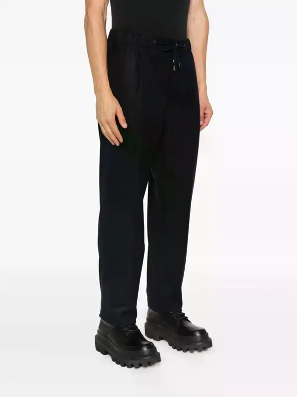 Giorgio Armani Pleated Drawstring Trousers - Blue