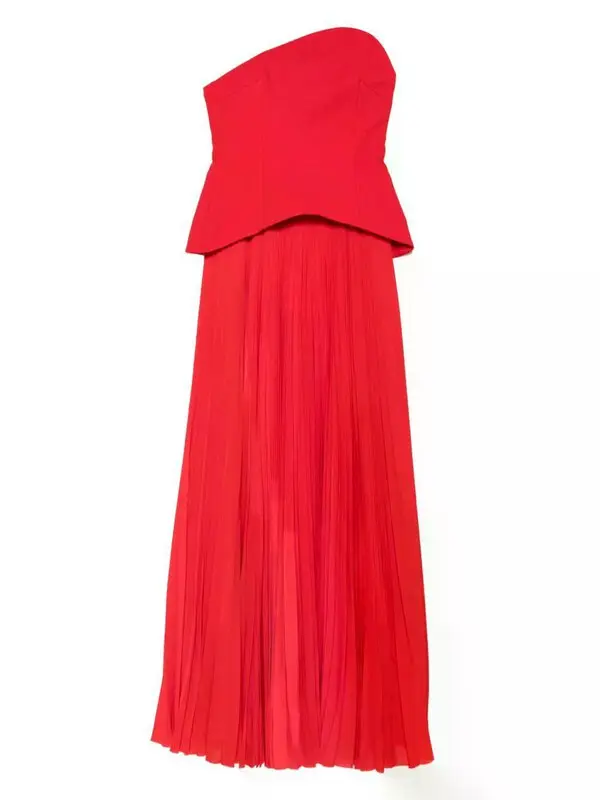 Solace London Britt Strapless Pleated Dress