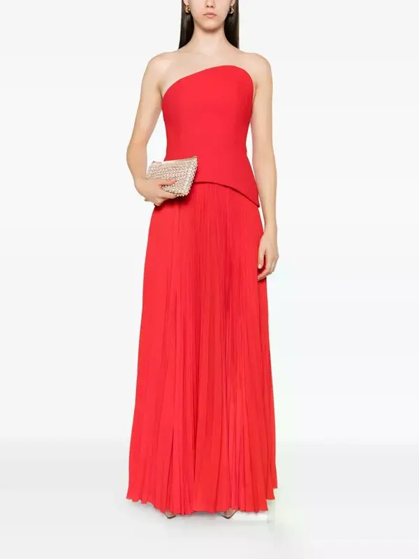 Solace London Britt Strapless Pleated Dress