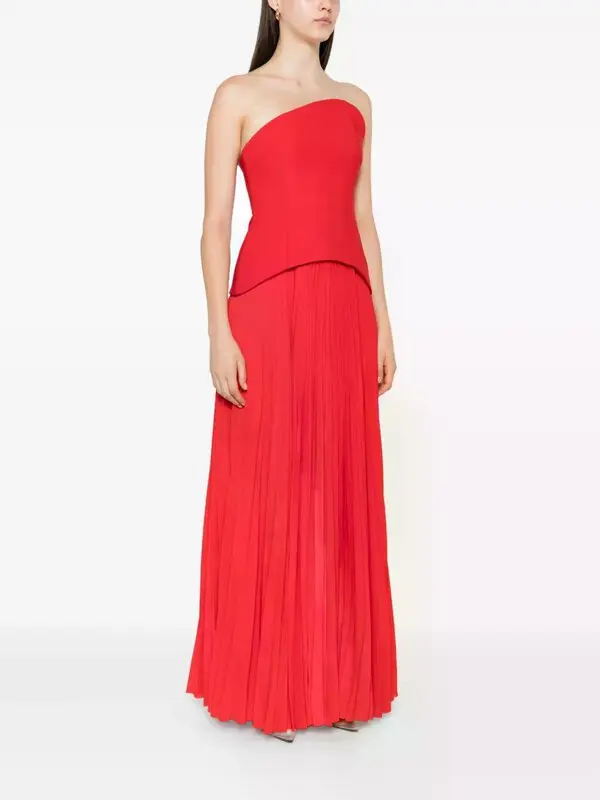 Solace London Britt Strapless Pleated Dress