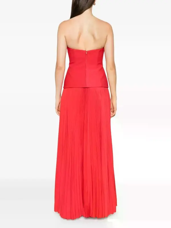 Solace London Britt Strapless Pleated Dress
